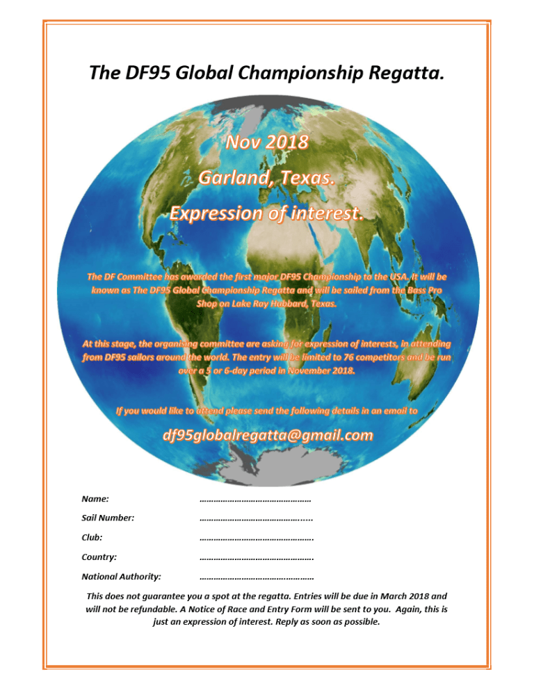 DF95 Global Championship Regatta – DF Racing World Information Site